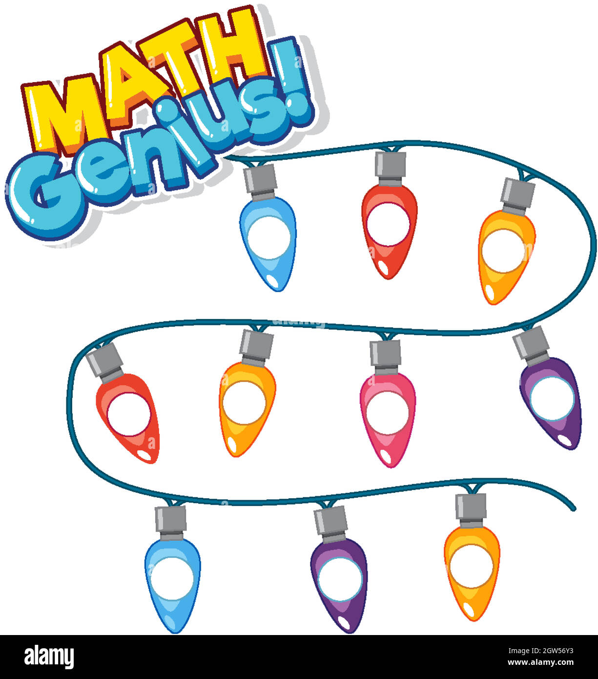 Font design for word math genius with colorful light Stock Vector Image ...