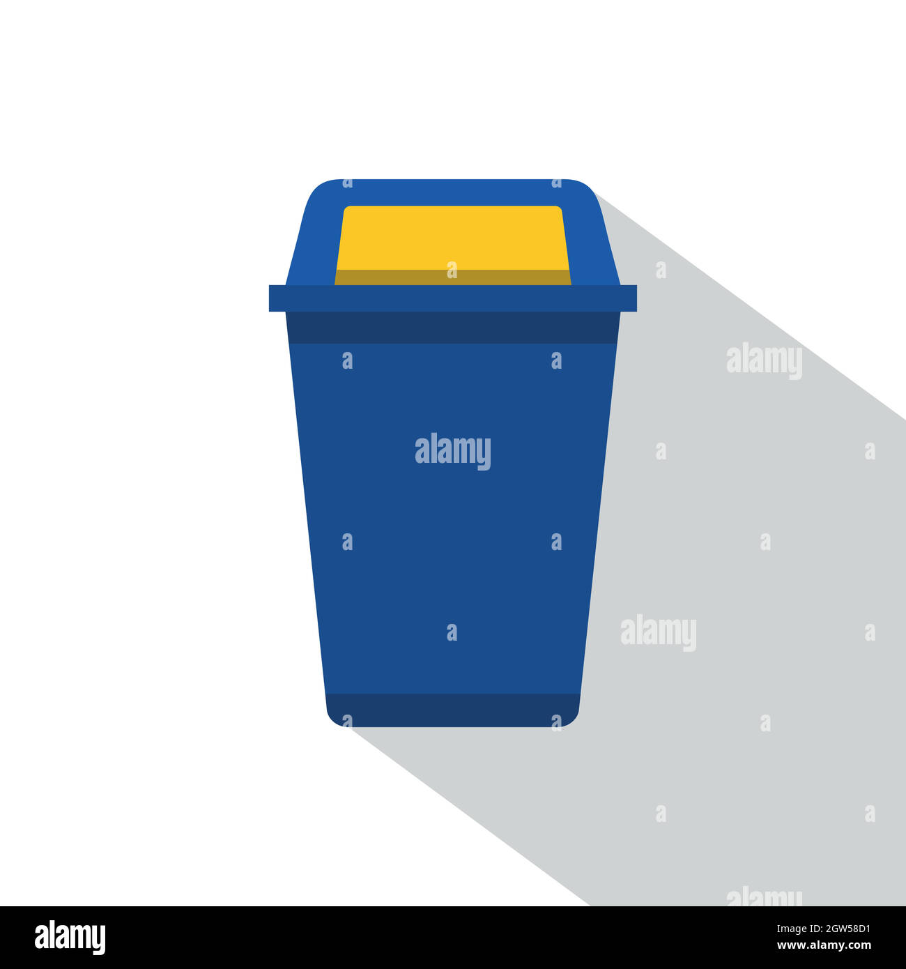Blue plastic wastebasket icon, flat style Stock Vector Image & Art - Alamy
