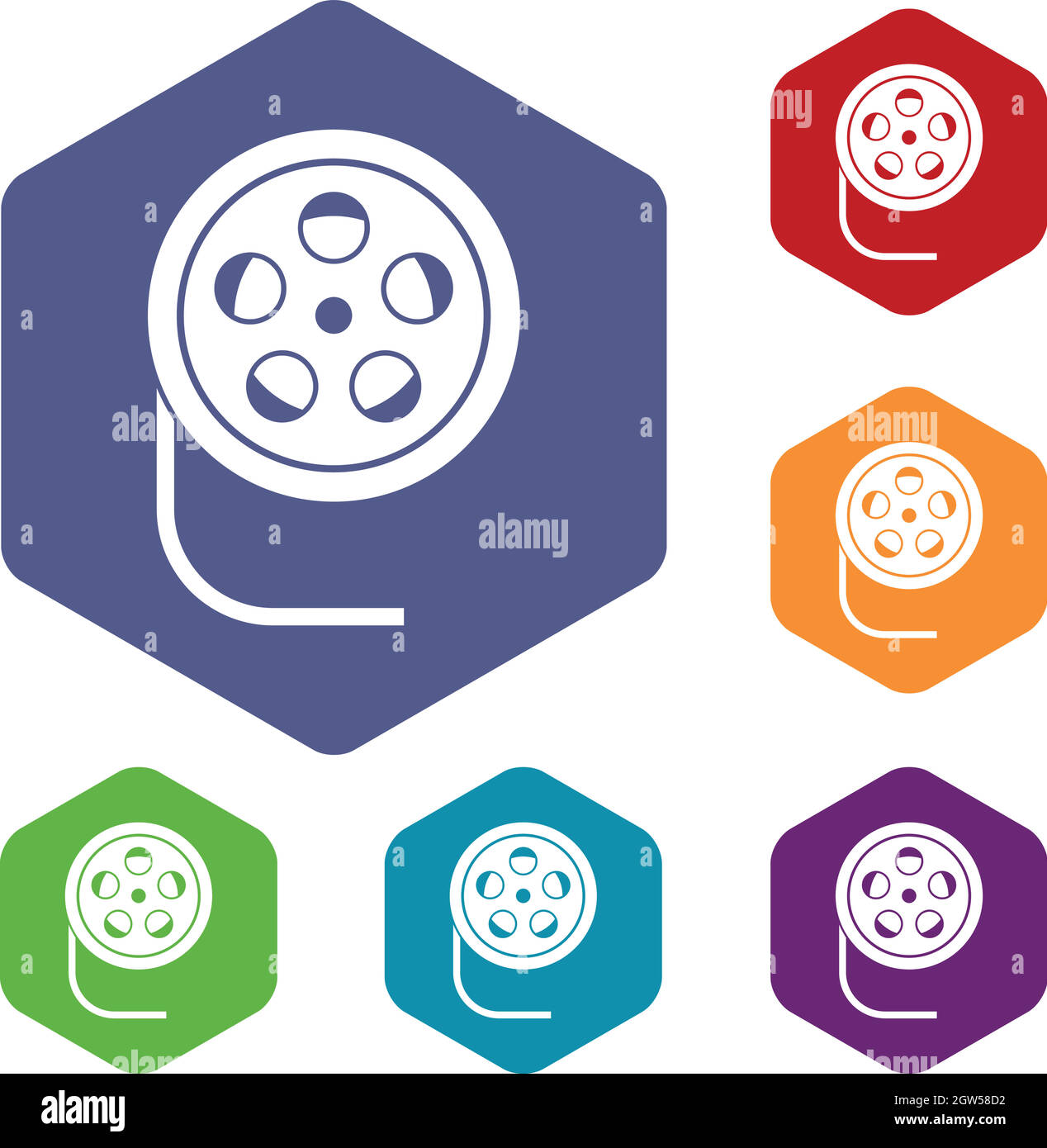 Reel with film icons set Stock Vector Image & Art - Alamy