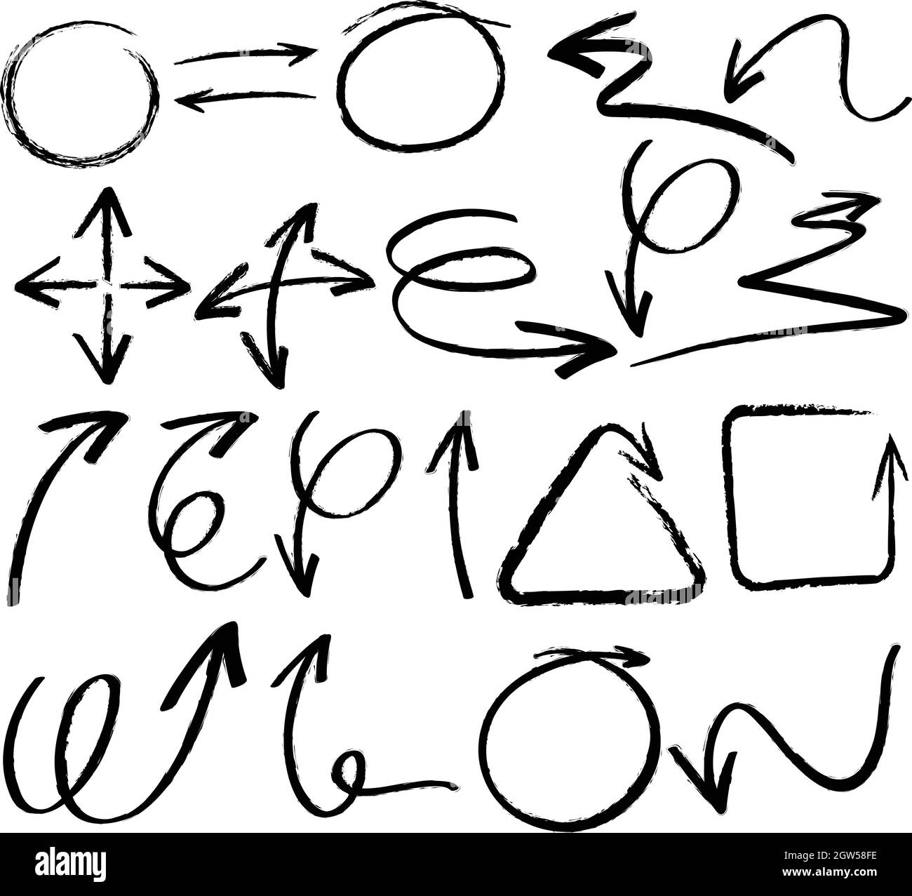 Doodles drawing for arrows Stock Vector Image & Art - Alamy