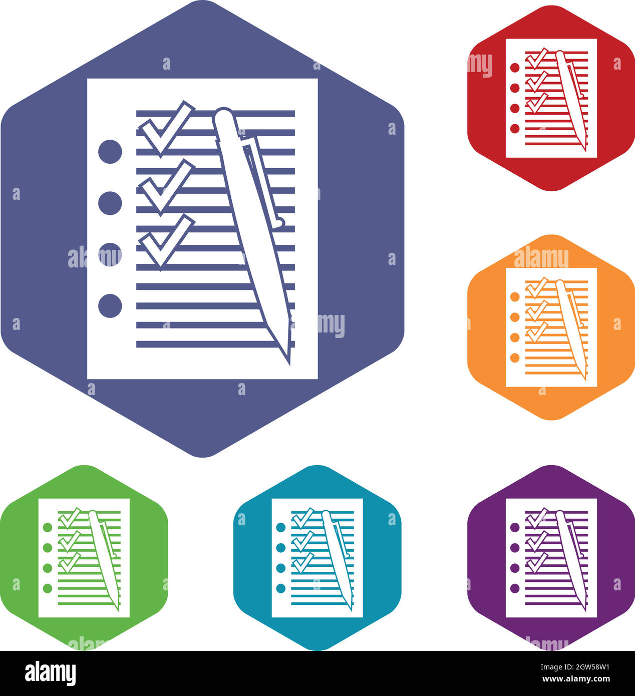 Document with plan and pen icons set Stock Vector Image & Art - Alamy