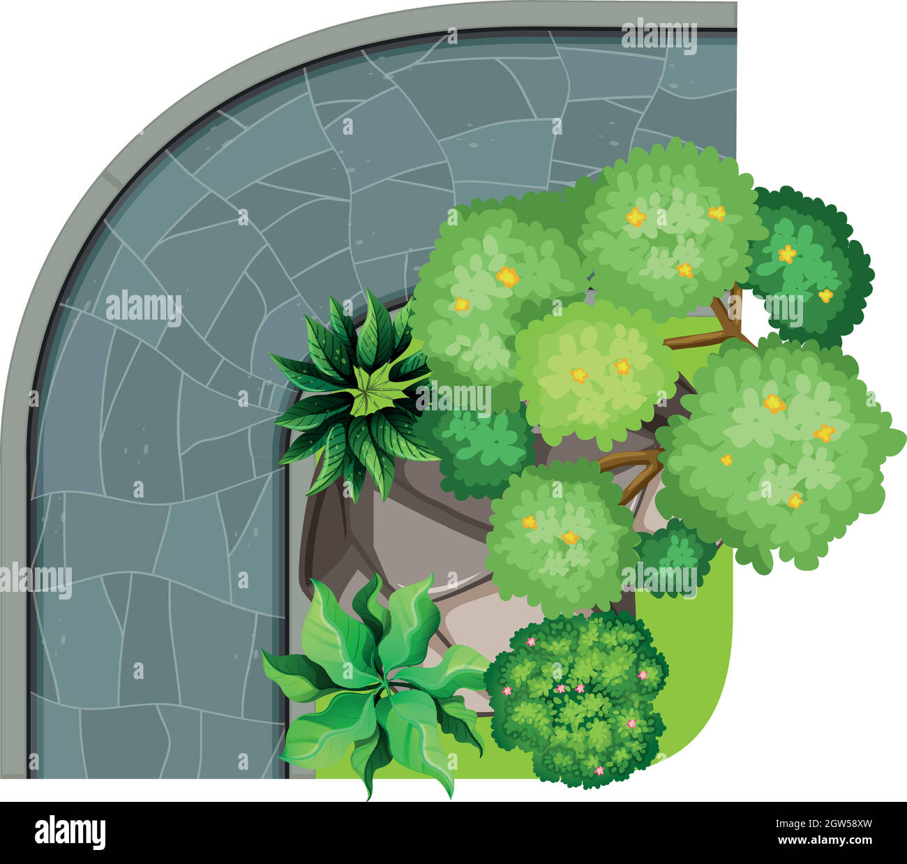 Sidewalk leaf Stock Vector Images - Alamy