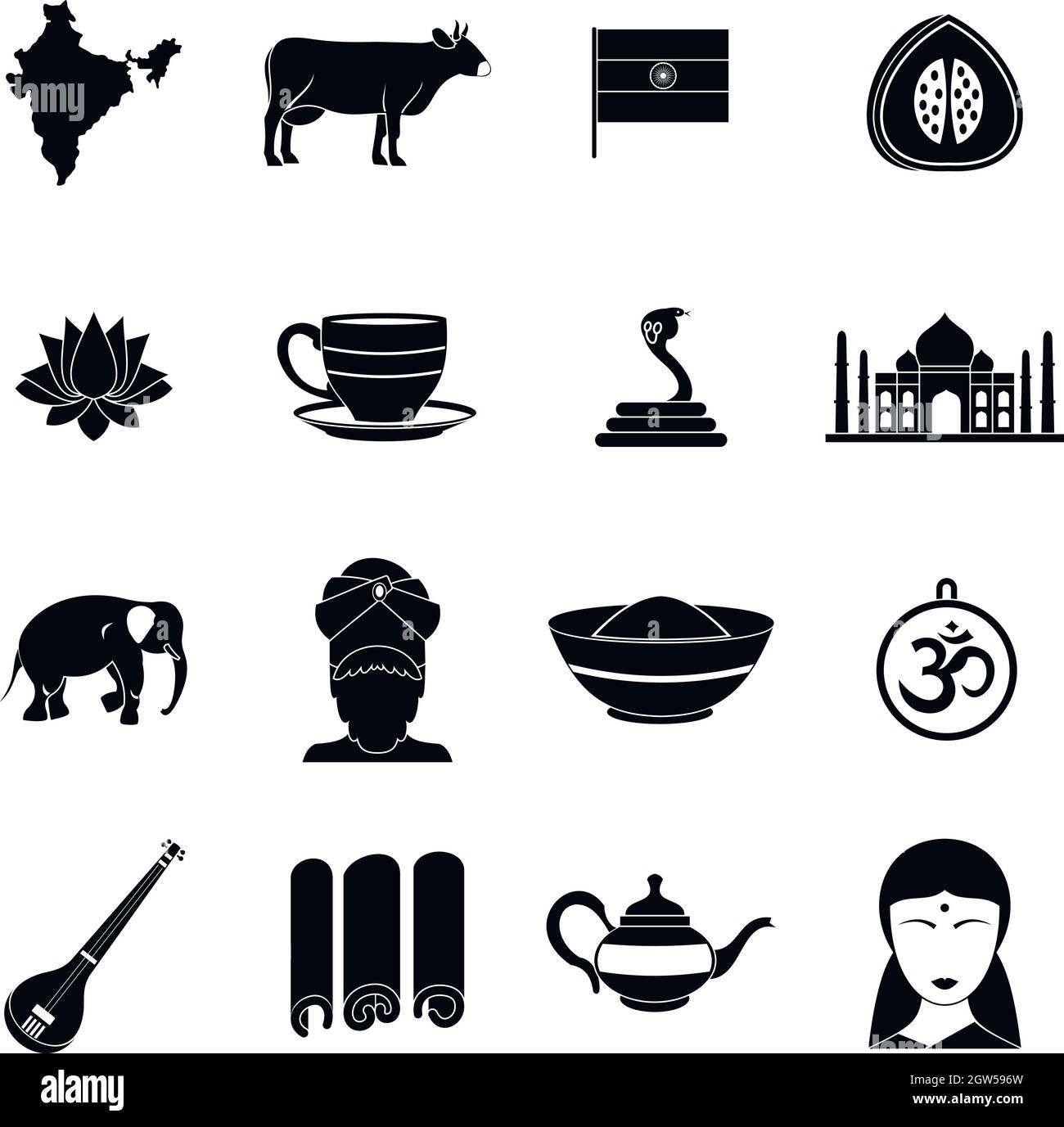 India travel icons set, simple style Stock Vector Image & Art - Alamy