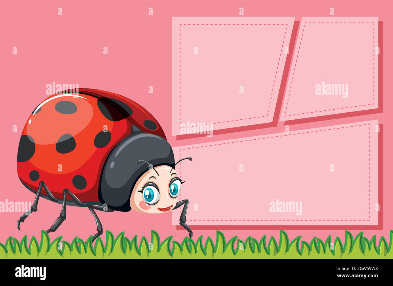 Lady bug on note template Stock Vector Image & Art - Alamy