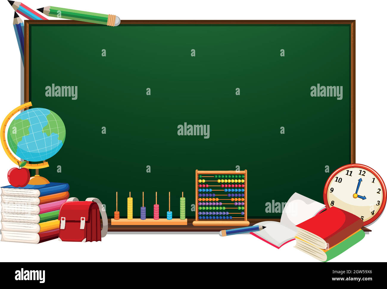 School objects blackboard concept Stock Vector Image & Art - Alamy