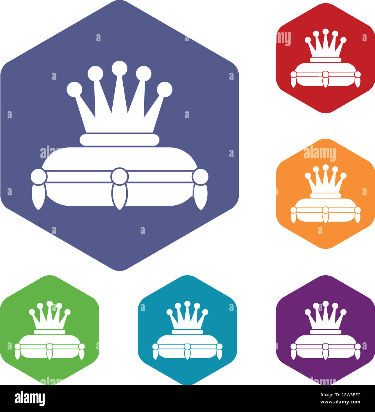 Crown king icons set Stock Vector Image & Art - Alamy