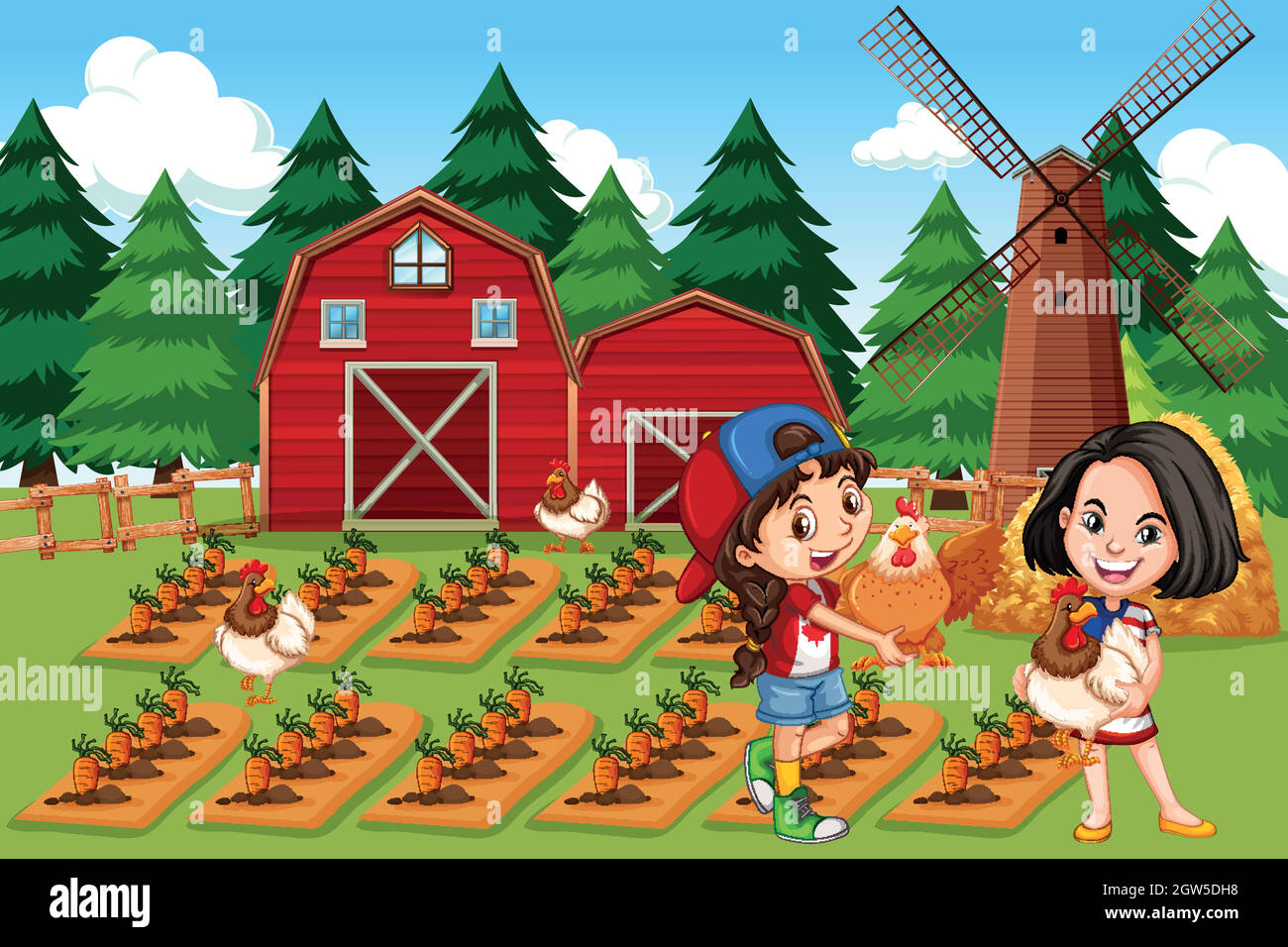 Farmer Girl Clipart