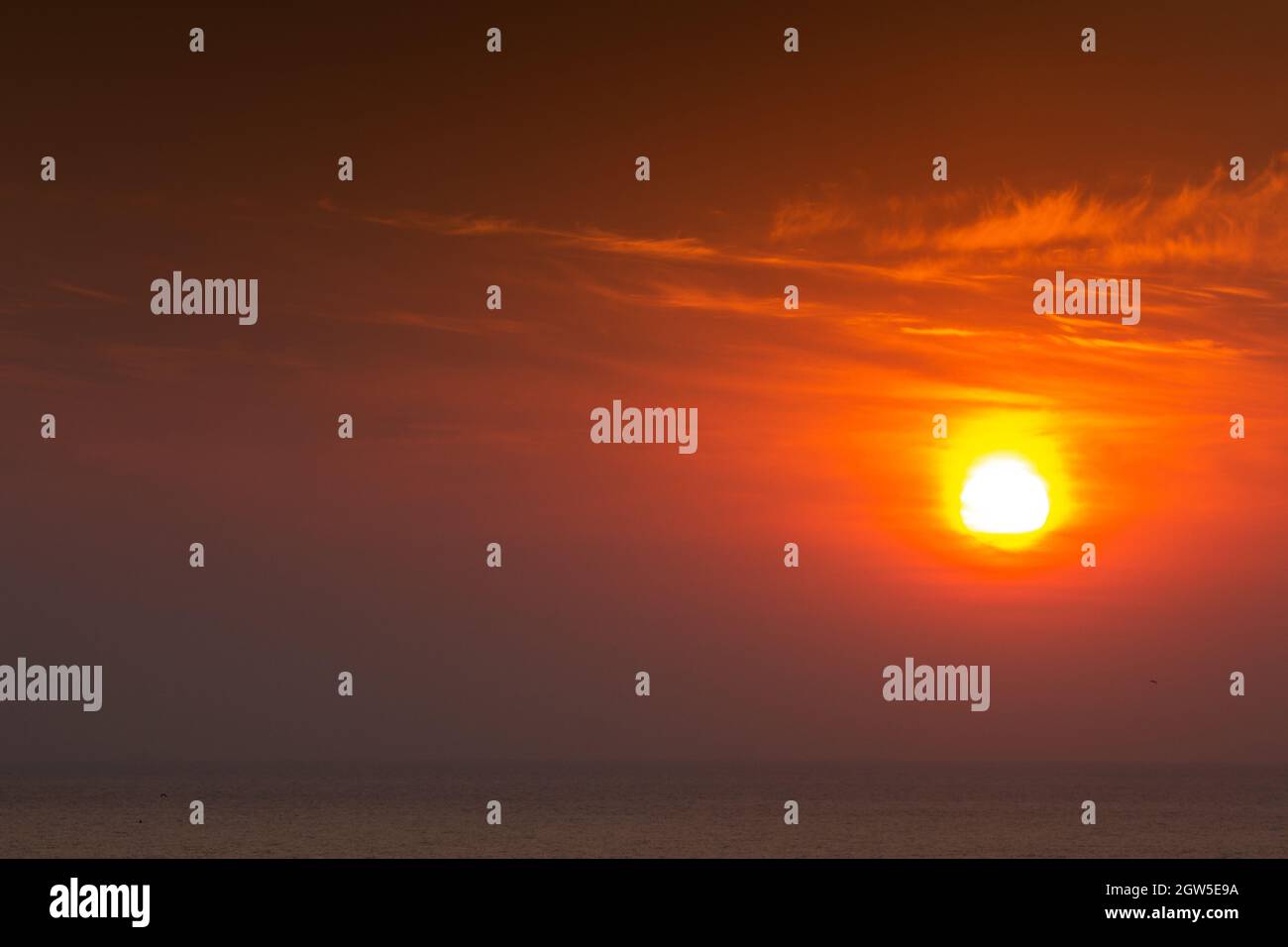 Bright crimson sun on a background of sunset or dawn Stock Photo - Alamy