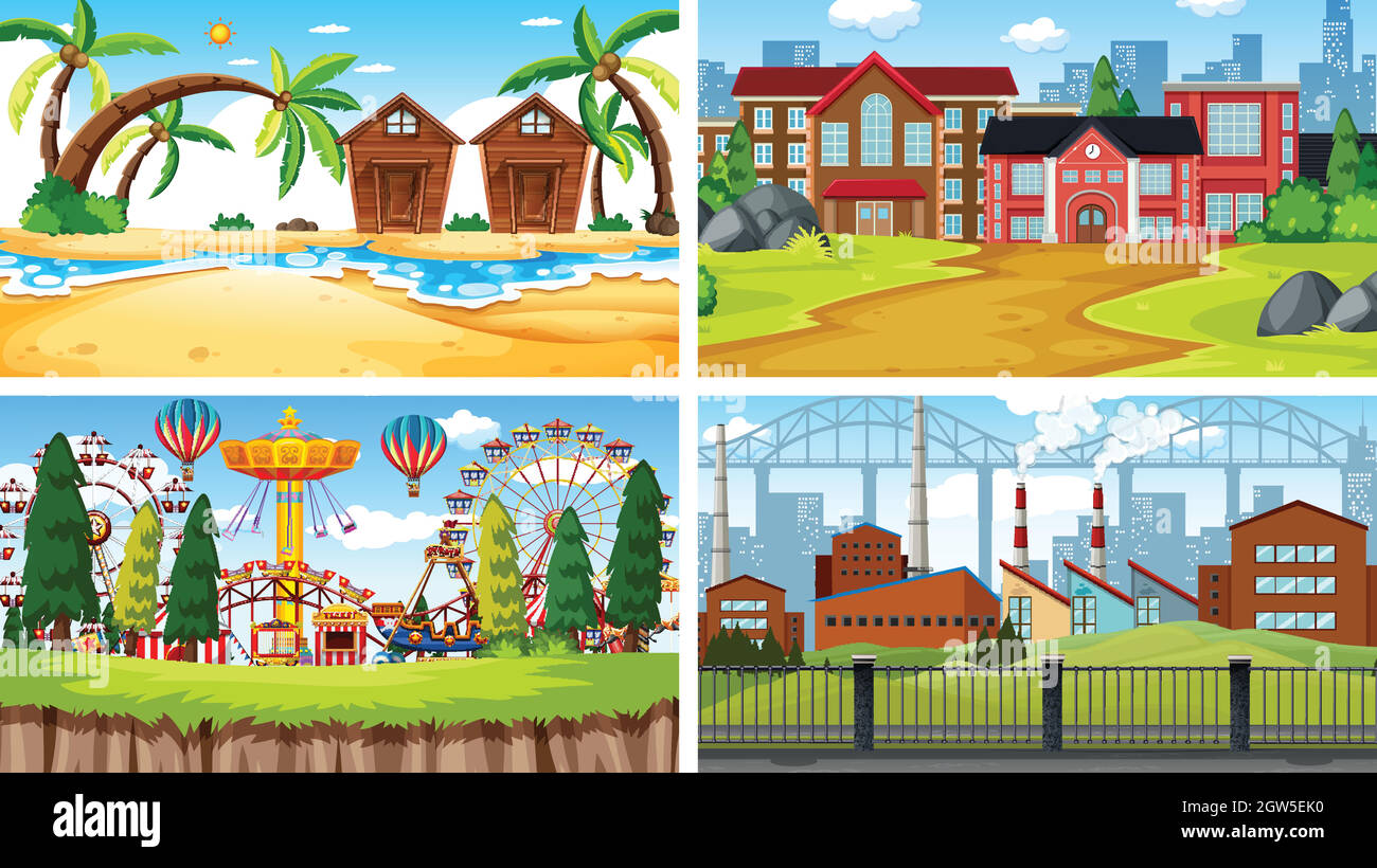 Set of scenes in nature setting Stock Vector Image & Art - Alamy