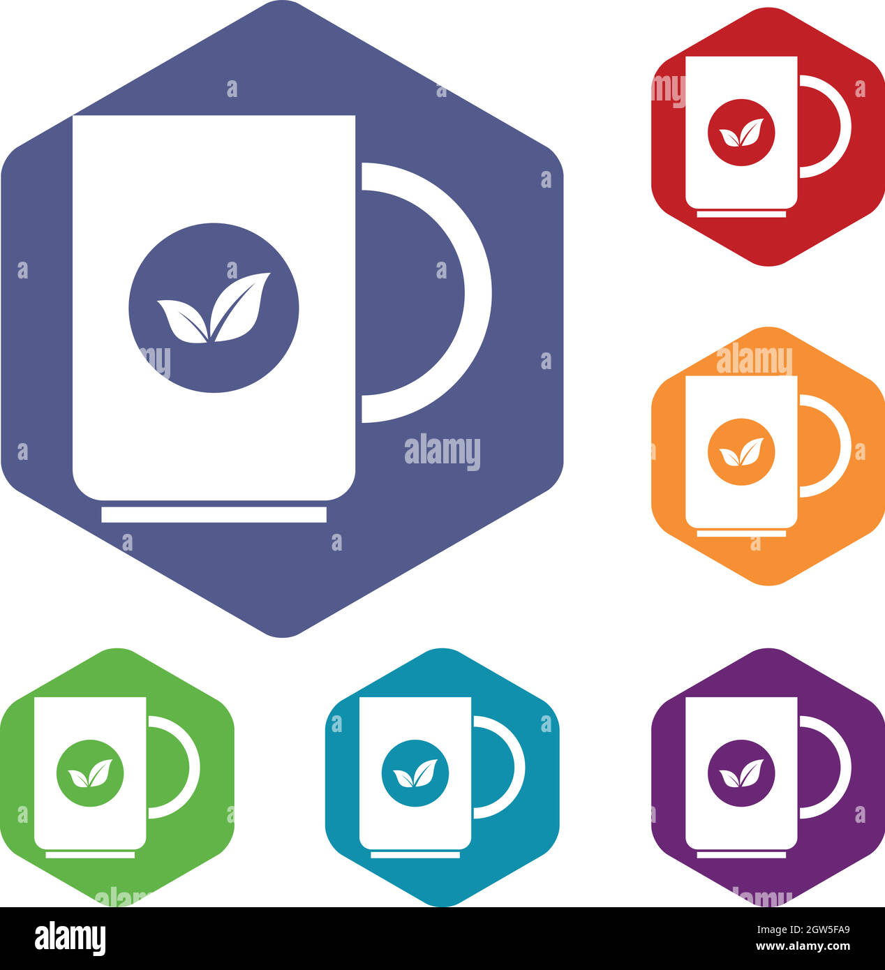 Cup of tea icons set Stock Vector Image & Art - Alamy