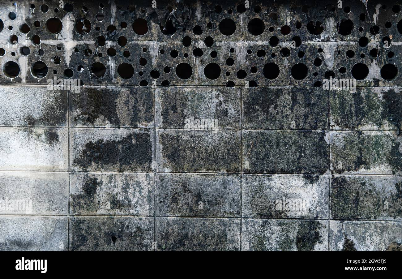 Background Photo Of Old Brick Wall Beside The Road Stock Photo - Alamy