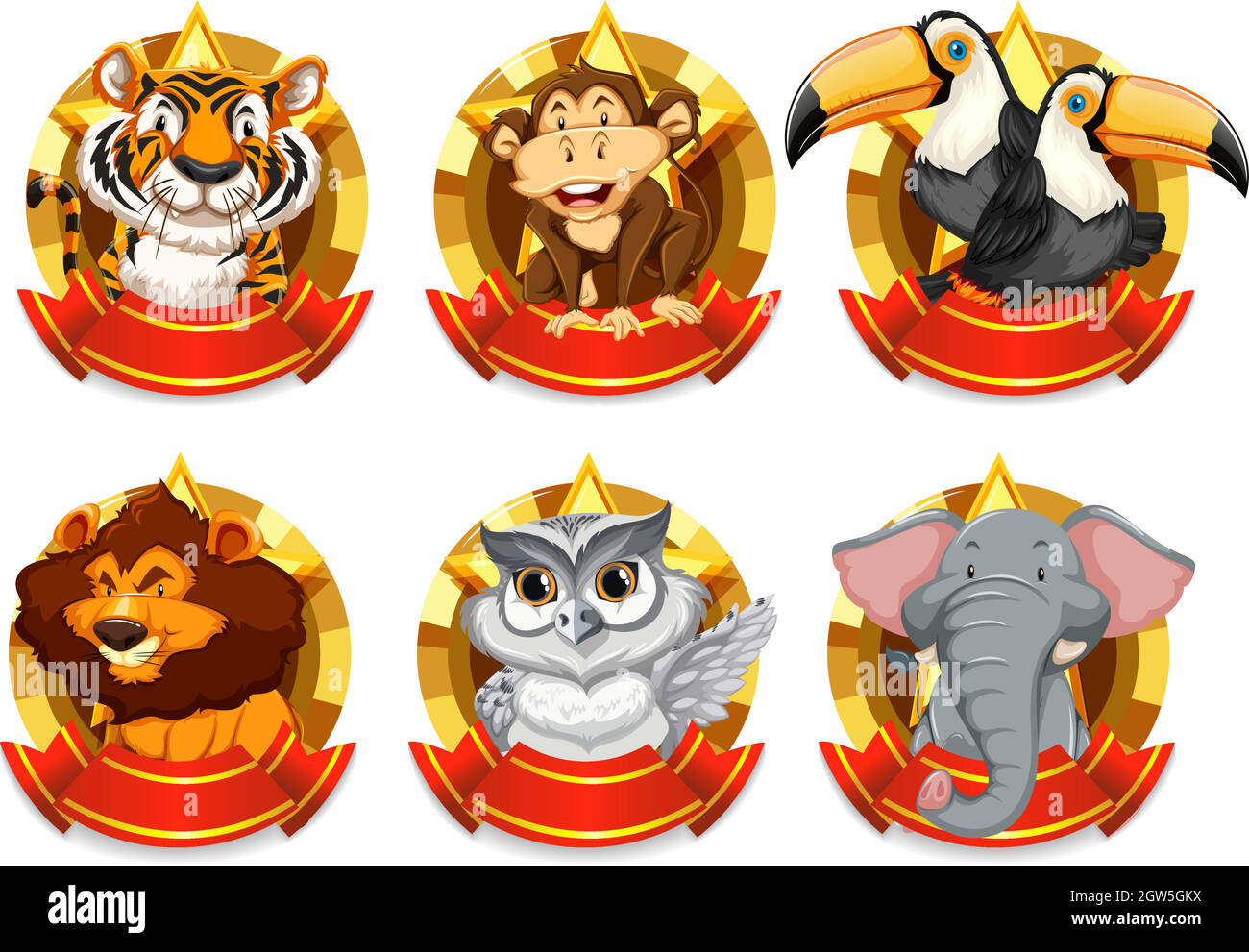 Banner template with wild animals Stock Vector Image & Art - Alamy