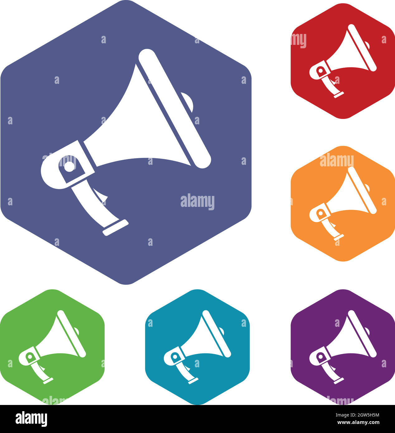 Megaphone and white background Stock Vector Images - Alamy