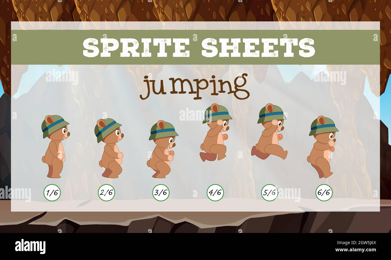 Sprite sheets jumping template Stock Vector Image & Art - Alamy