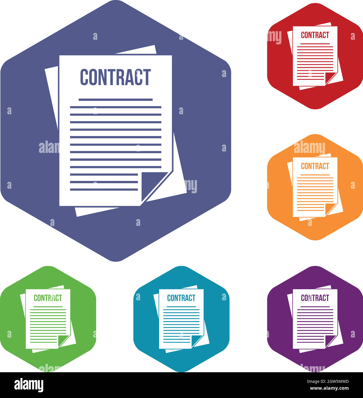 Contract icons set Stock Vector Image & Art - Alamy