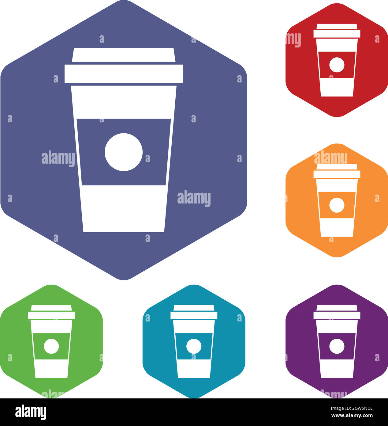 Vector set of coffee cup icons hi-res stock photography and images - Alamy