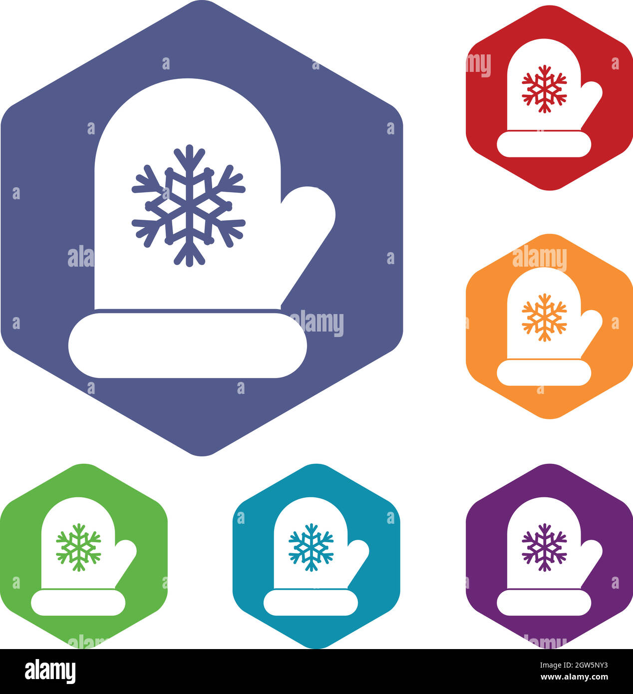 Mitten with white snowflake icons set Stock Vector Image & Art - Alamy