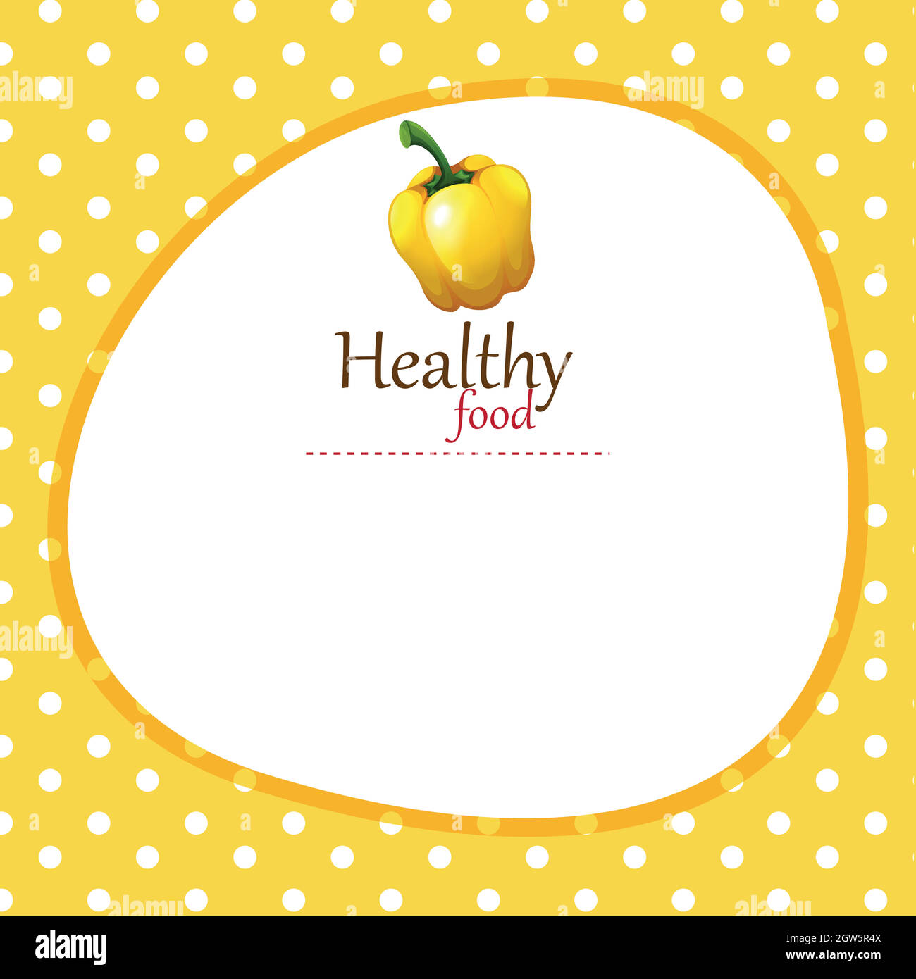 Border design with yellow bellpepper Stock Vector Image & Art - Alamy