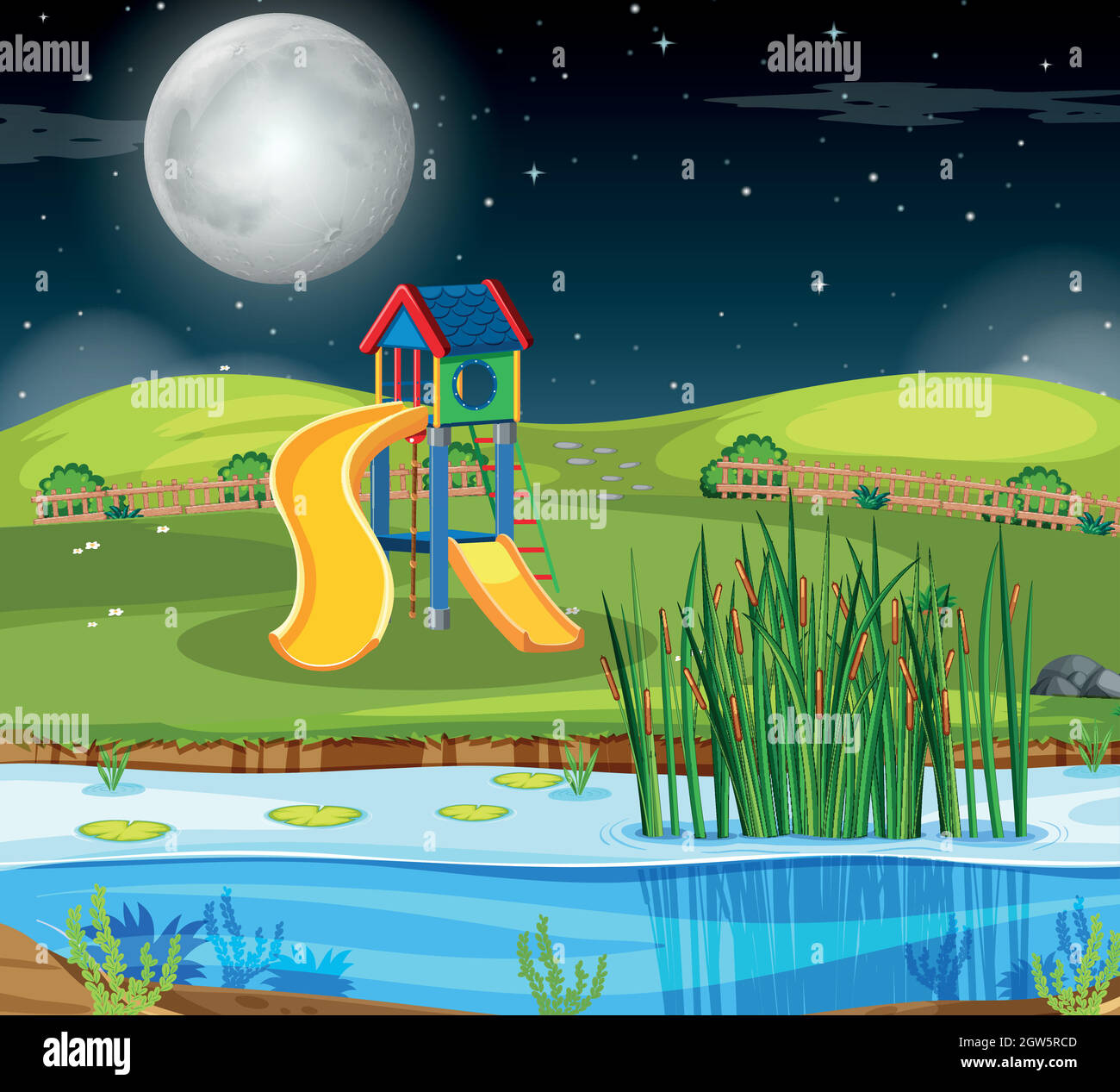 Water playground and pond Stock Vector Images - Alamy