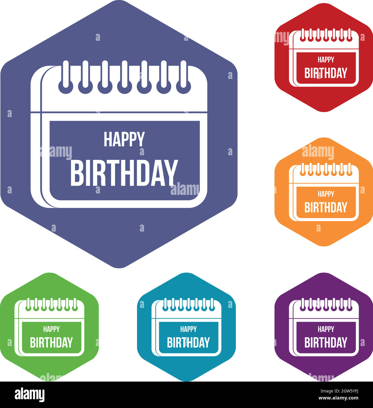 Calendar happy birthday icons set Stock Vector Image & Art - Alamy