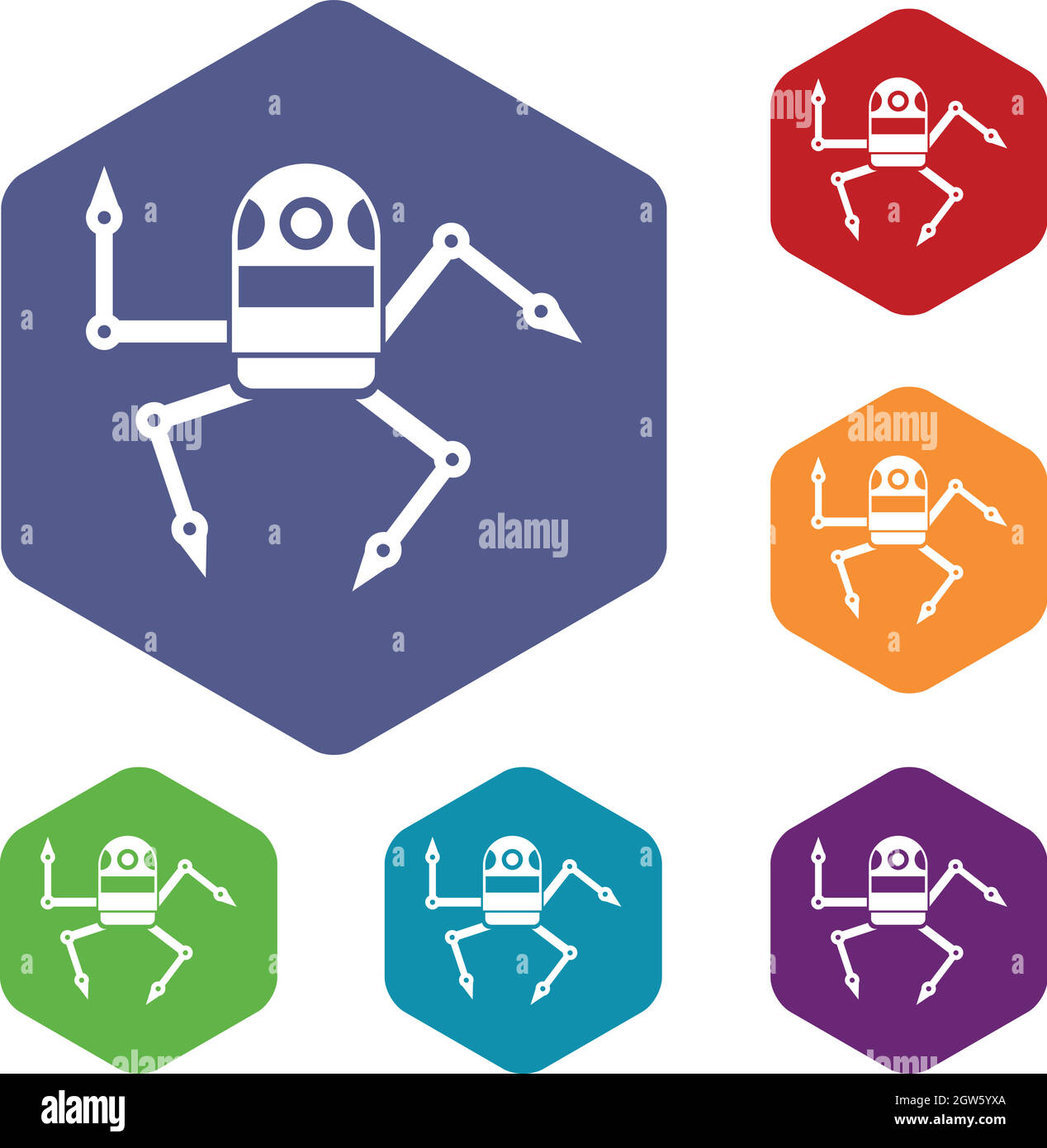 Spider robot icons set Stock Vector Image & Art - Alamy