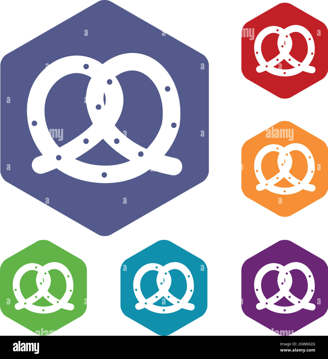 Pretzel icons set Stock Vector Image & Art - Alamy