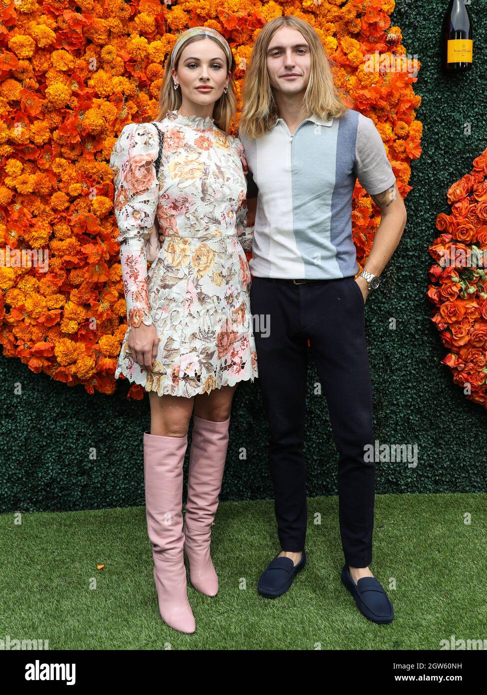 PACIFIC PALISADES, LOS ANGELES, CALIFORNIA, USA - OCTOBER 02: Elysee Sanville and actor Hart ...