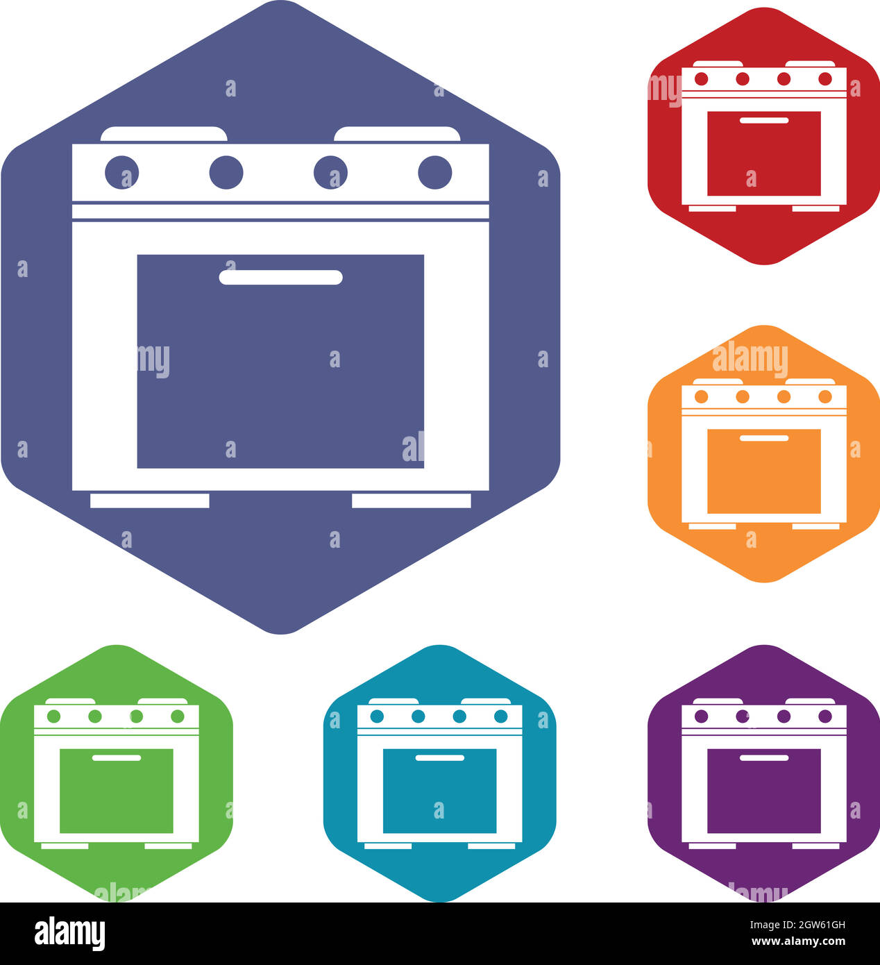 Gas stove icons set Stock Vector Image & Art - Alamy