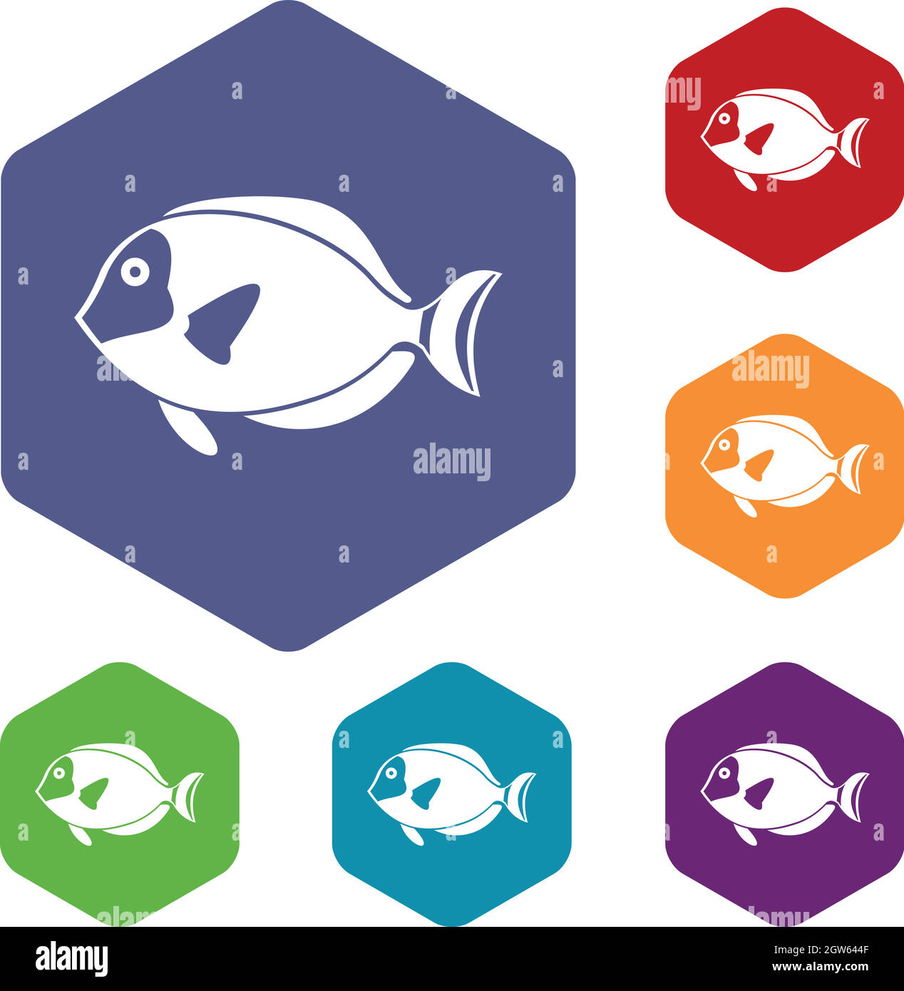 Surgeon fish icons set Stock Vector Image & Art - Alamy
