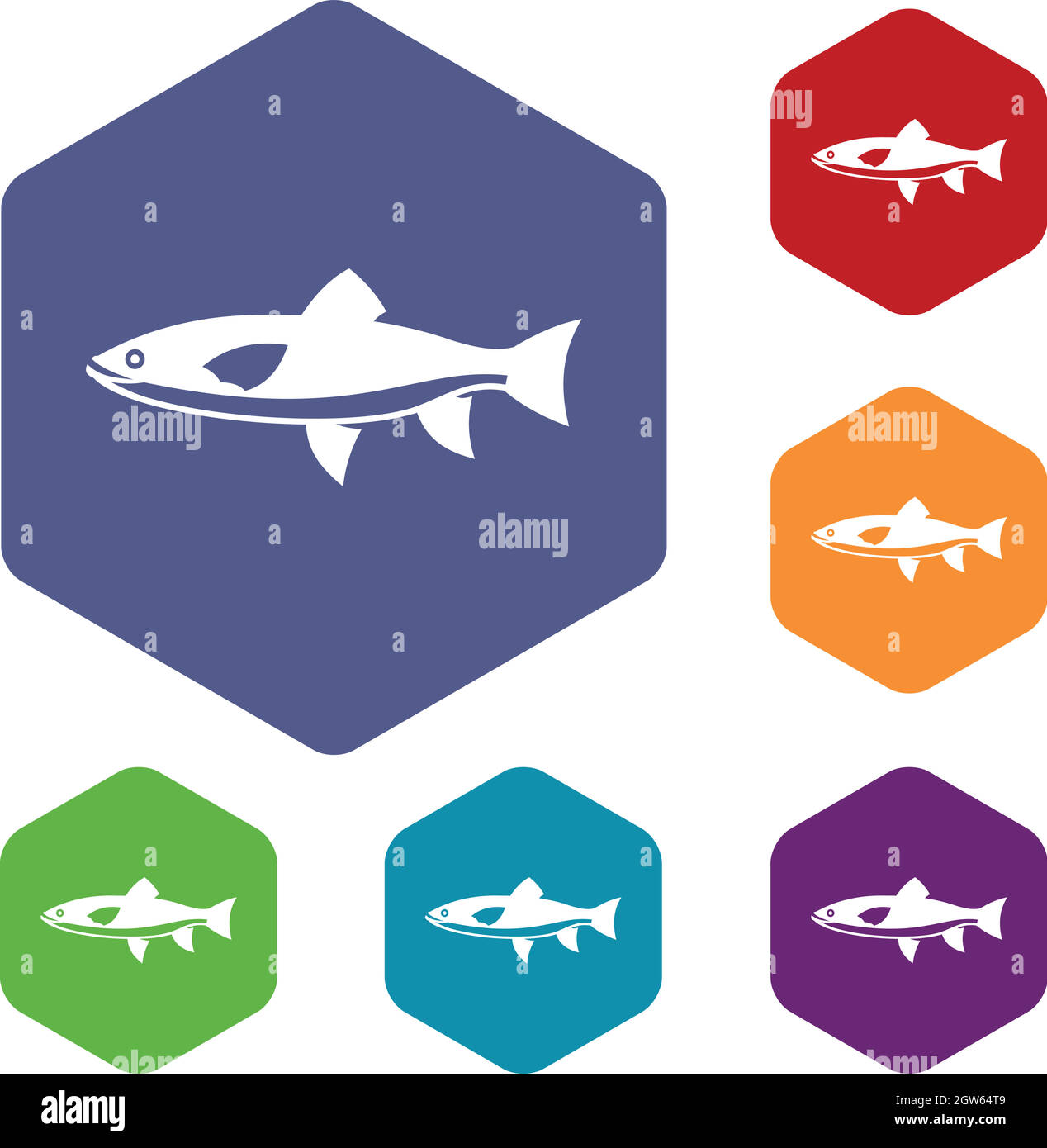 Fish icons set Stock Vector Image & Art - Alamy