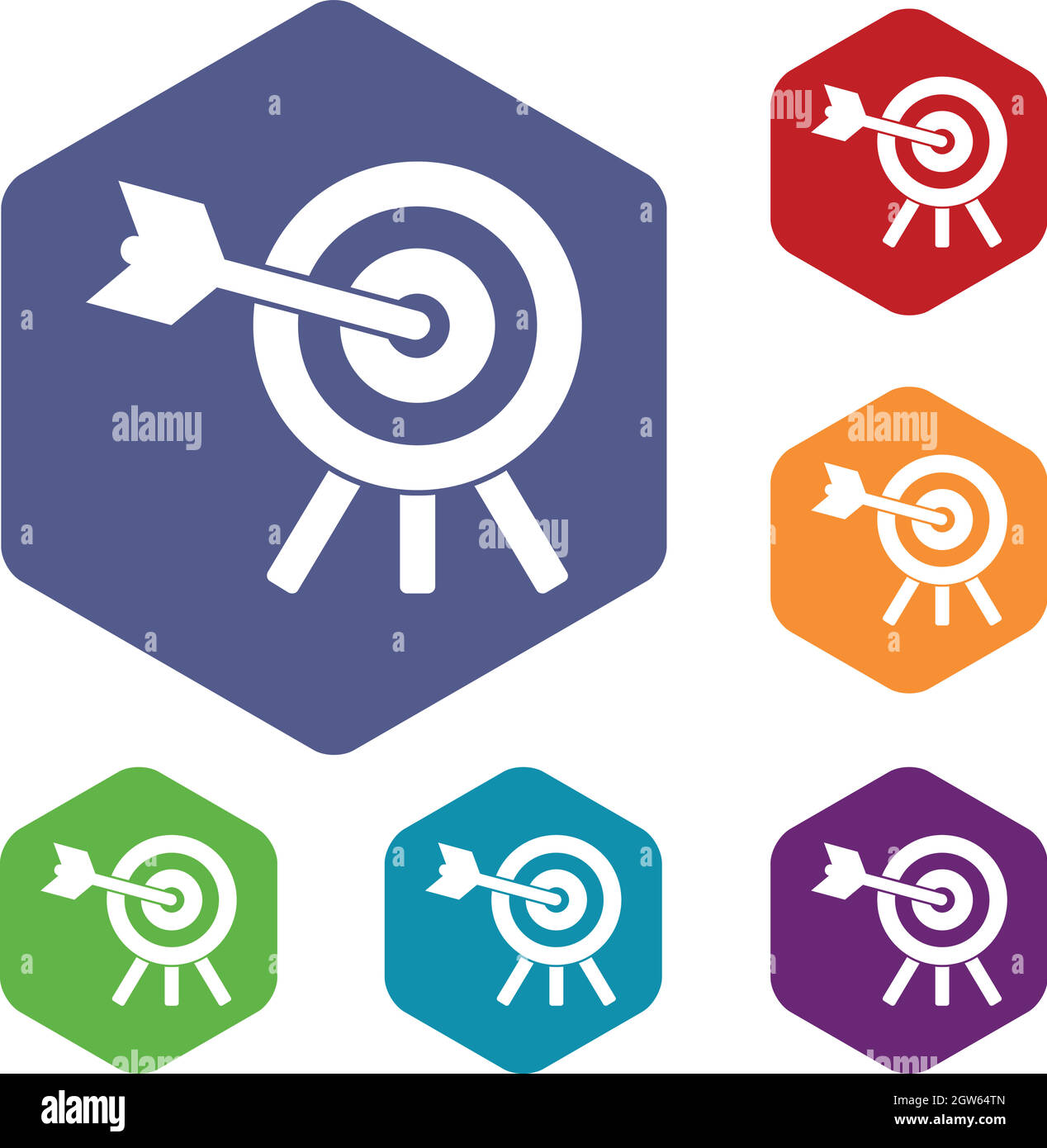 Arrow hit the target icons set Stock Vector Image & Art - Alamy