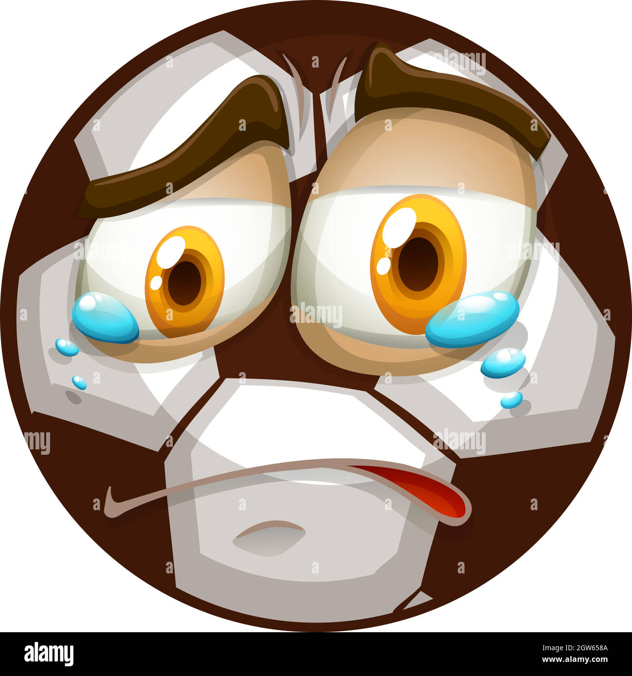 Sad crying emotion football Stock Vector Images - Alamy