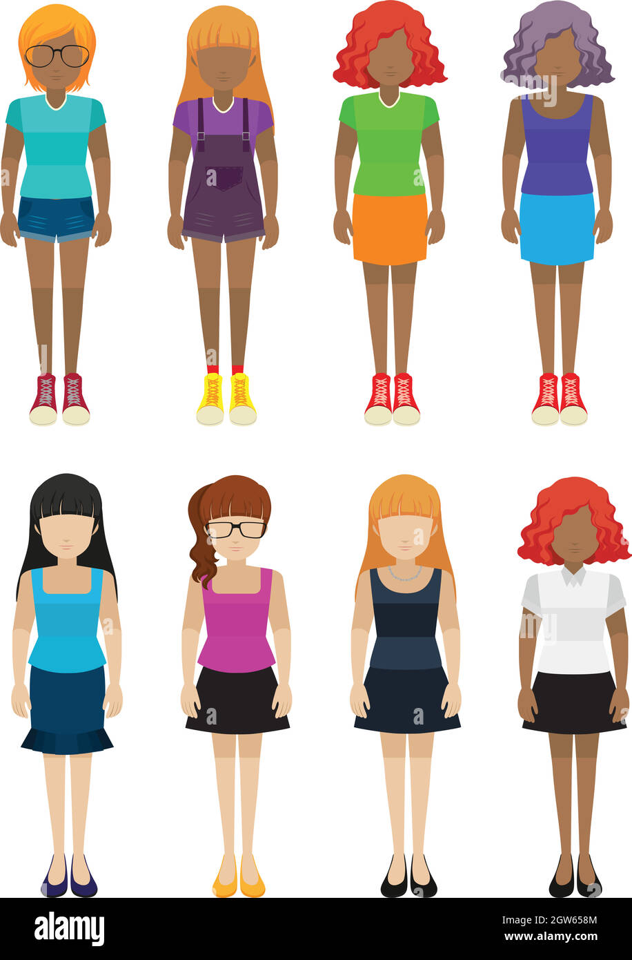 Templates of faceless girls Stock Vector Image & Art - Alamy