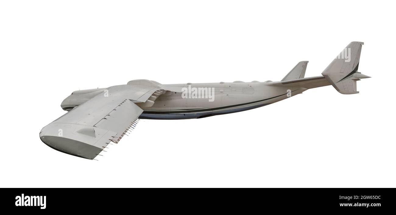 Large cargo plane, side view shot at a wide angle, isolated on a white ...