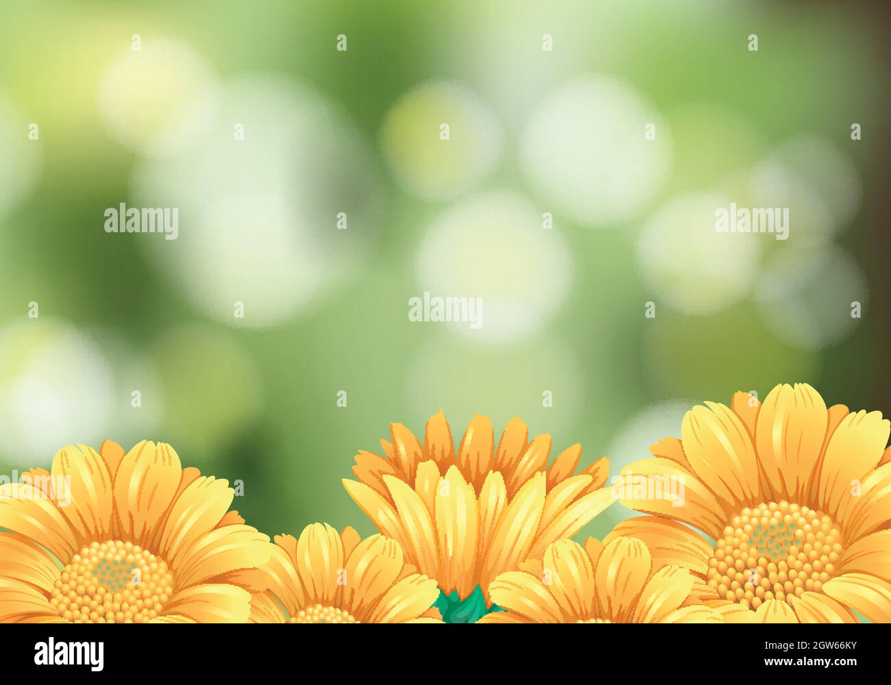Background scene with yellow flowers in garden Stock Vector Image & Art ...