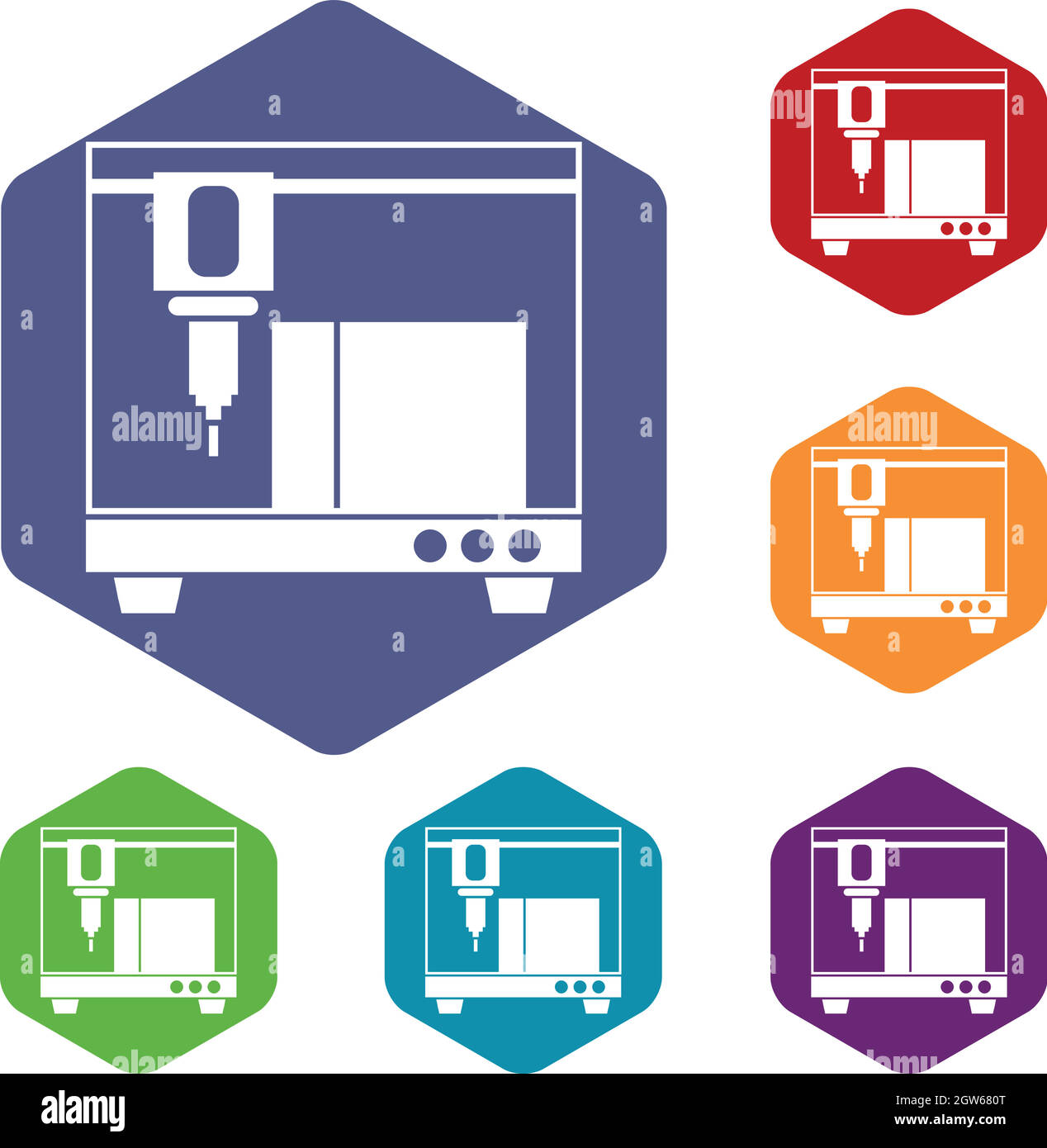 3D printer icons set Stock Vector Image & Art - Alamy