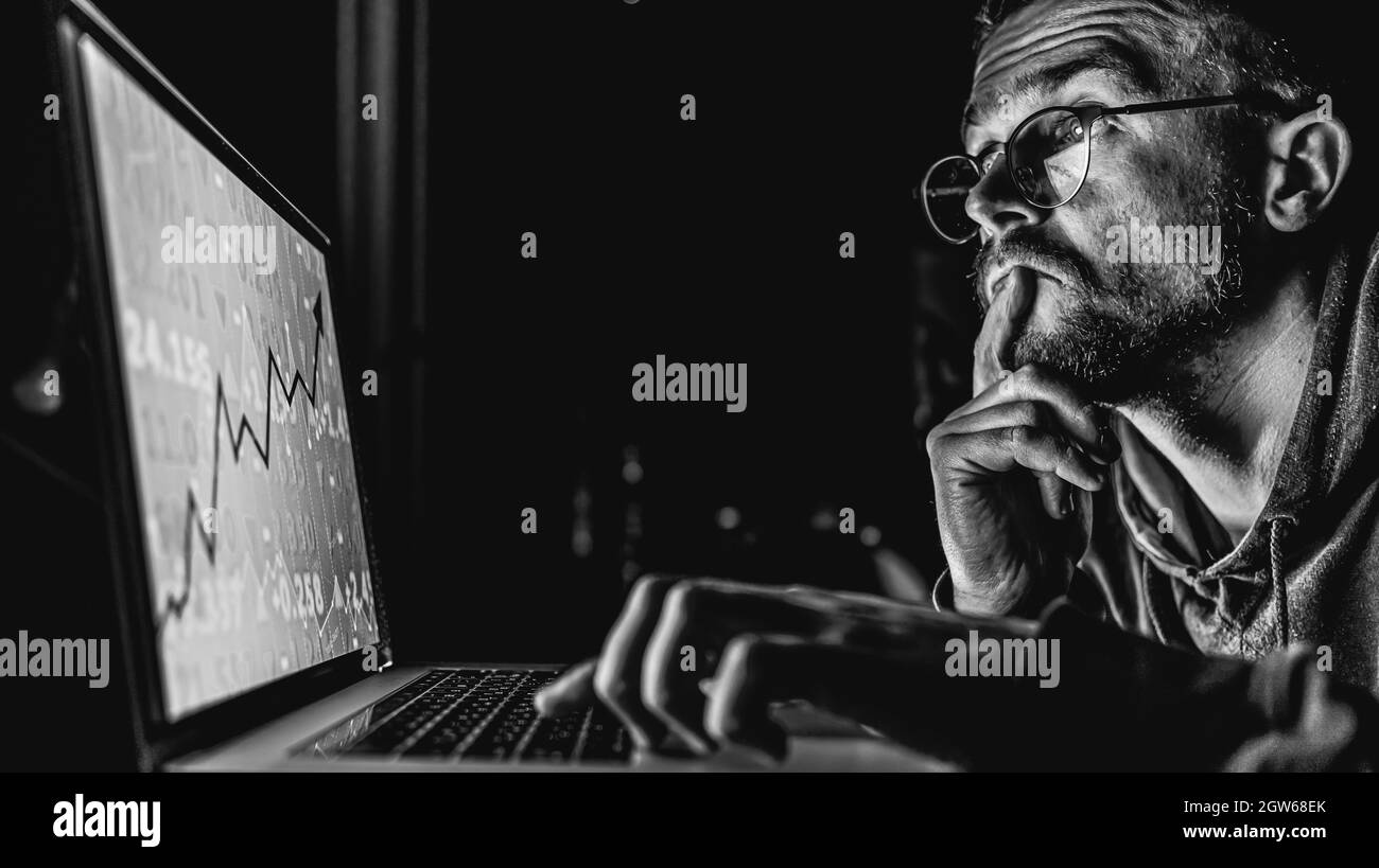 Concept of a digital diagram, graph interface, virtual screen ...