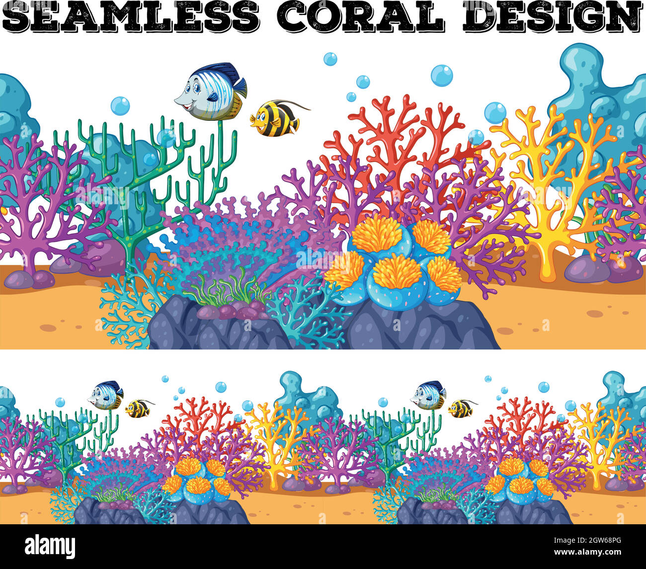 Coral reef white sand Stock Vector Images - Alamy