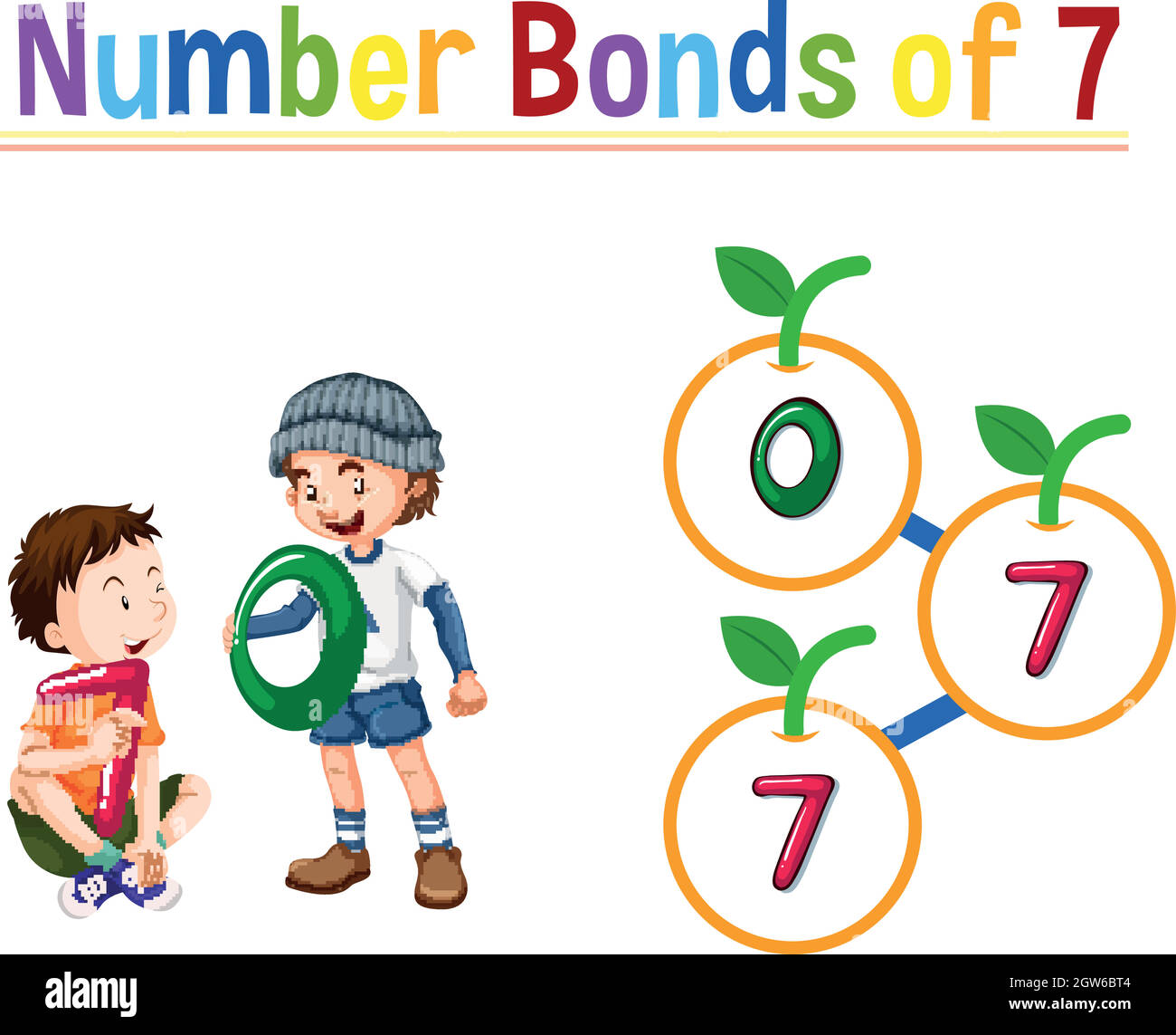 Cartoon illustration number seven Cut Out Stock Images & Pictures - Alamy