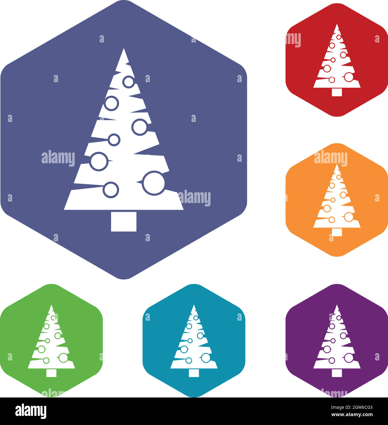 Christmas tree icons set Stock Vector Image & Art - Alamy