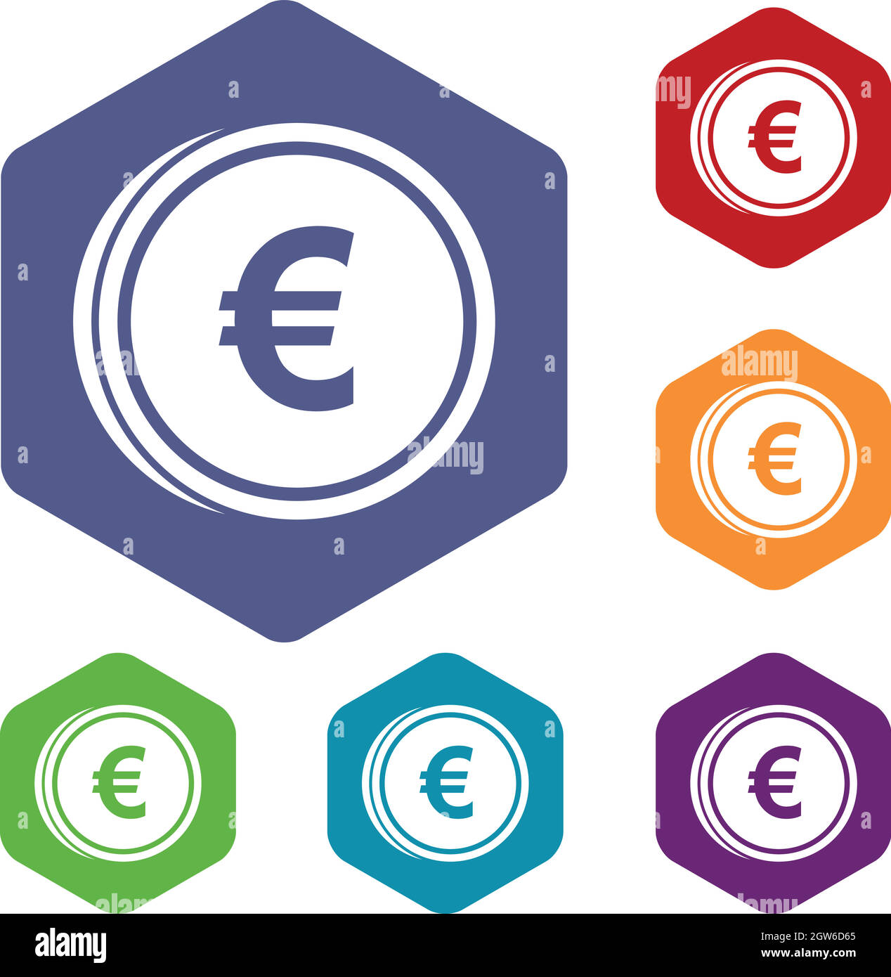 Euro coins icons set Stock Vector Image & Art - Alamy