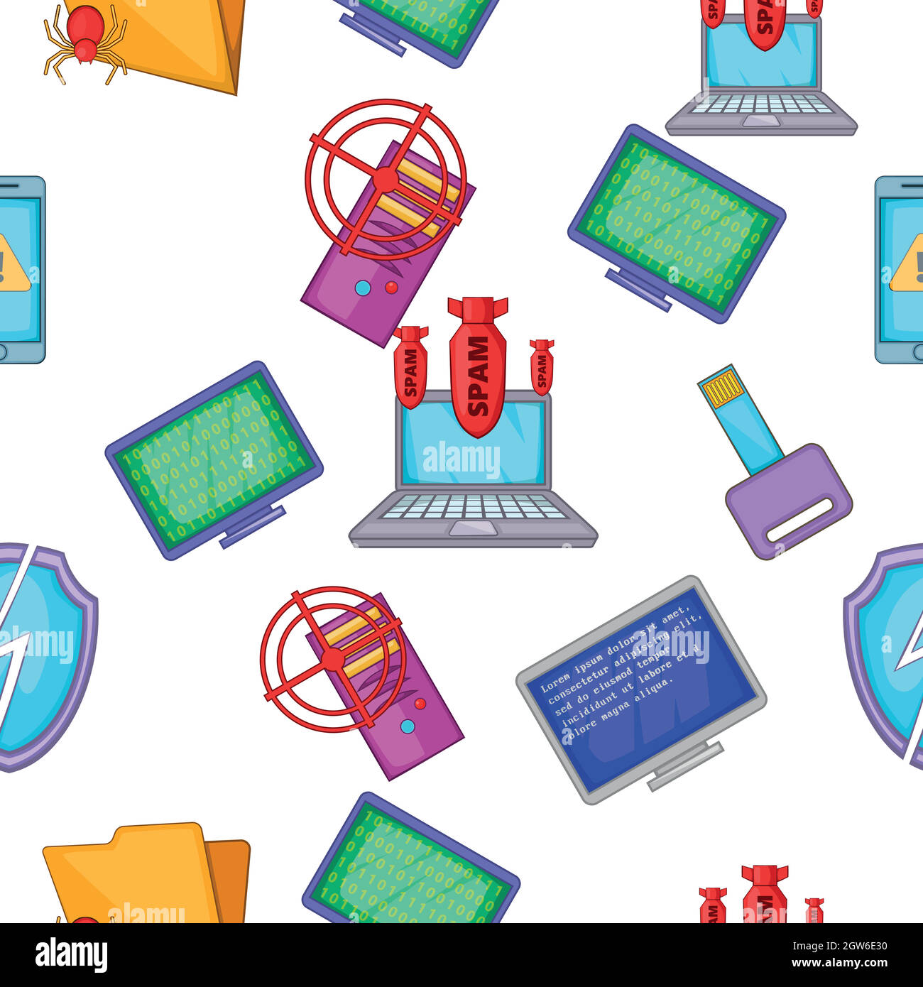 Hacker pattern, cartoon style Stock Vector Image & Art - Alamy