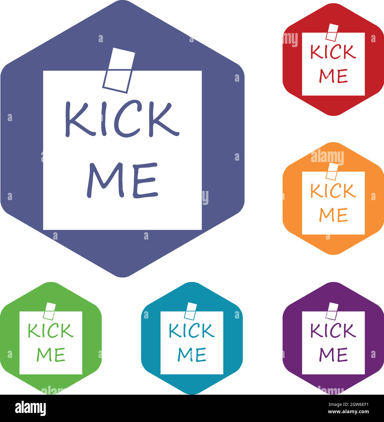 Inscription kick me icons set Stock Vector Image & Art - Alamy