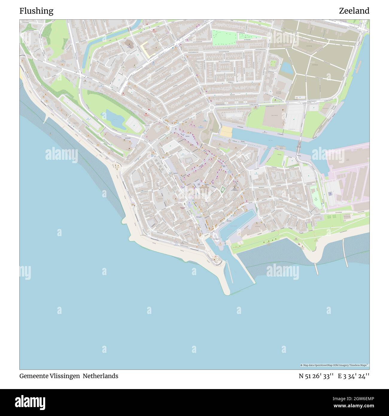 Map of flushing Cut Out Stock Images & Pictures - Alamy