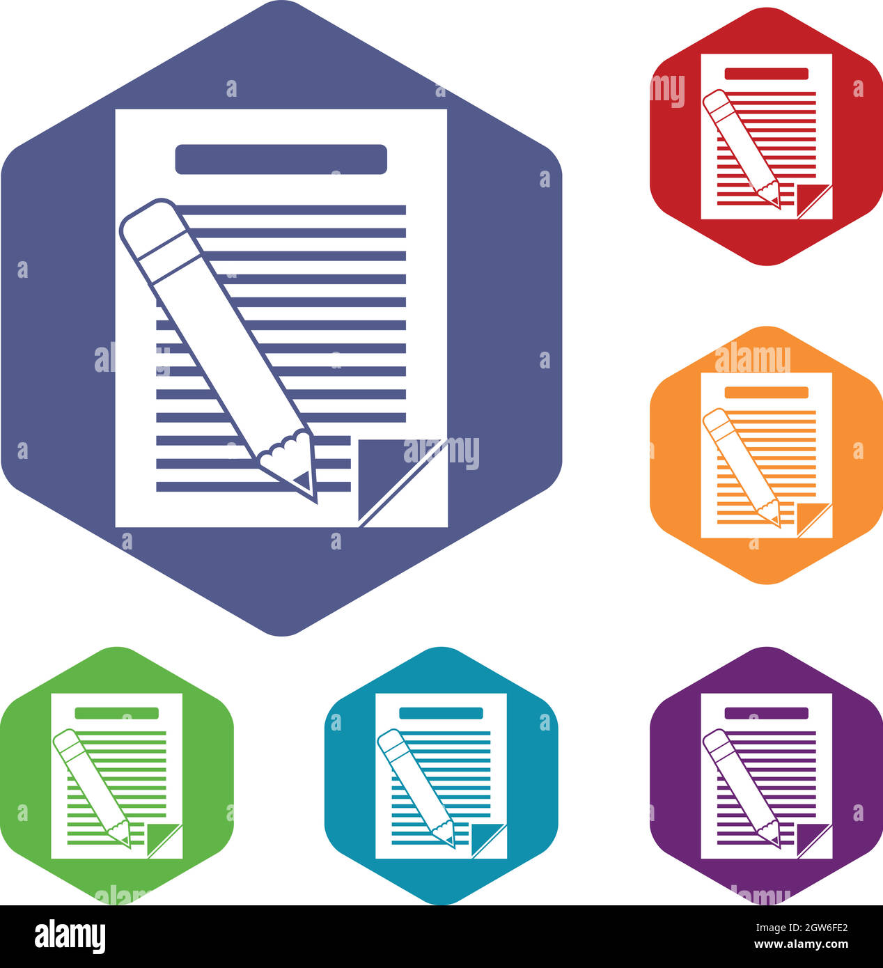 Paper and pencil icons set Stock Vector Image & Art - Alamy