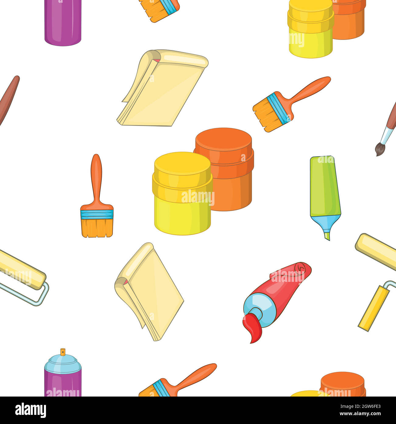 Paint drawing pattern, cartoon style Stock Vector Image & Art - Alamy