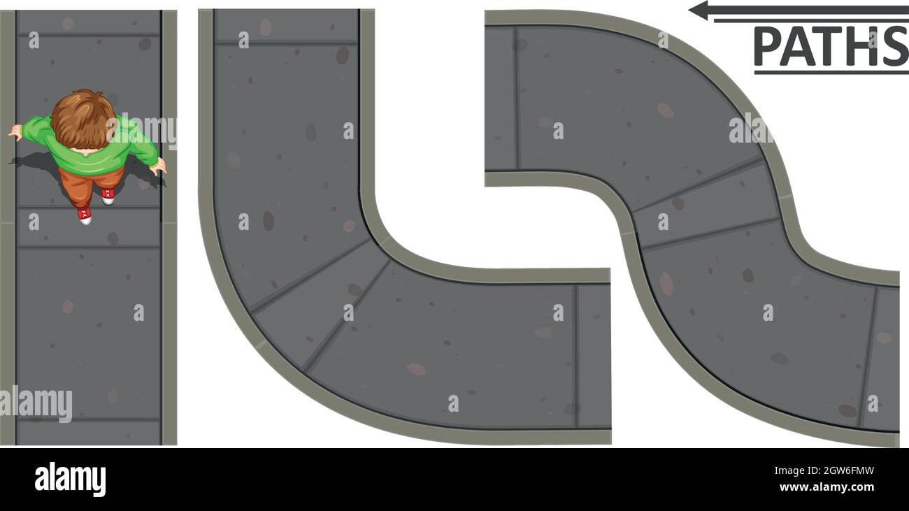 Man walking on way Stock Vector Images - Alamy