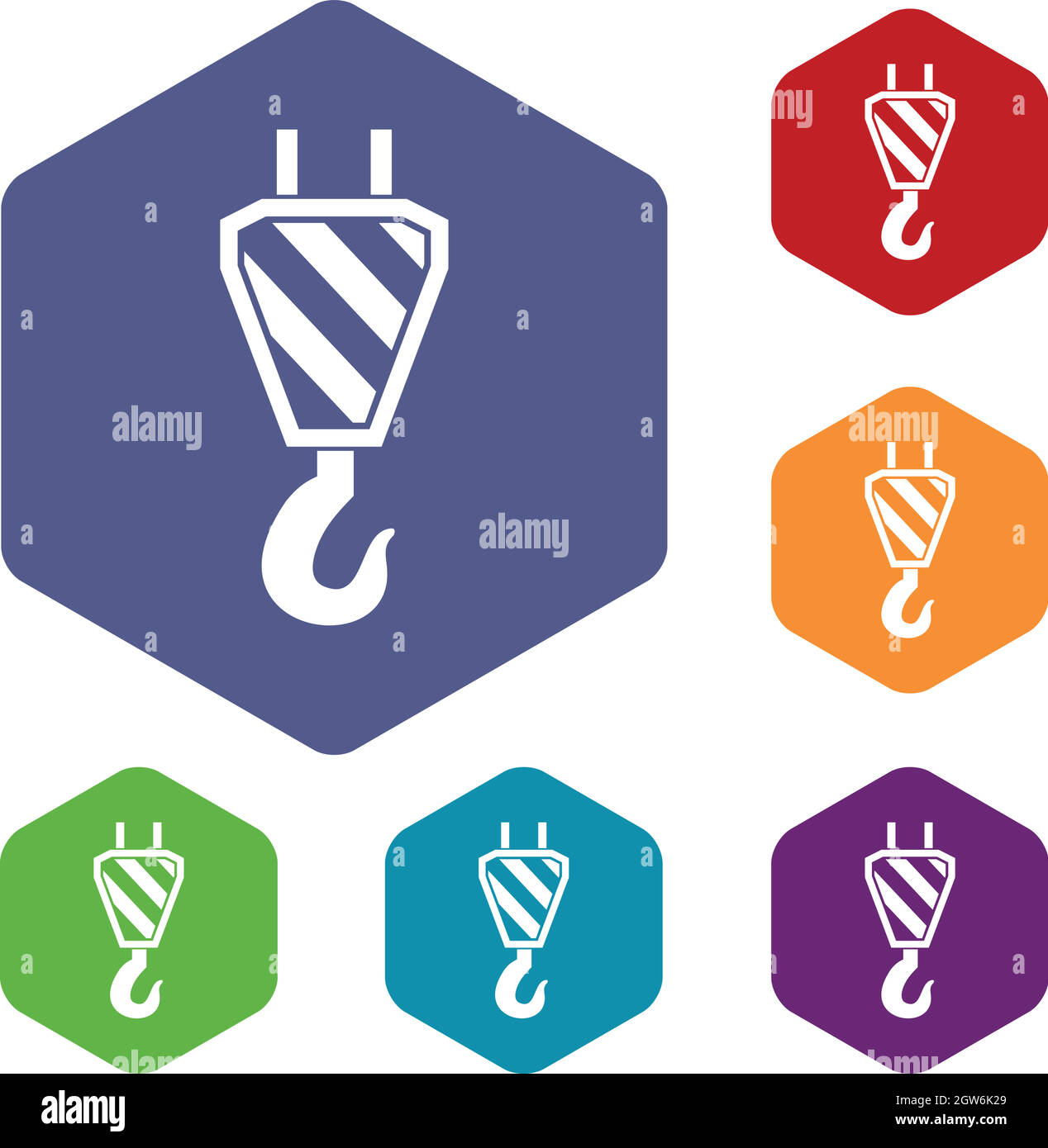 Crane hook icons set Stock Vector Image & Art - Alamy