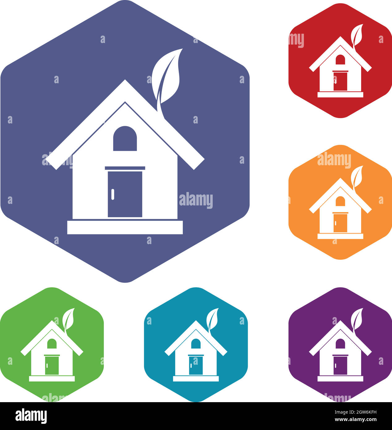 Eco house concept icons set Stock Vector Image & Art - Alamy
