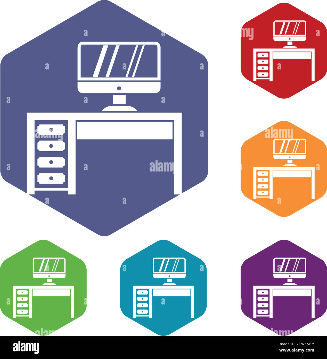 Desk set Stock Vector Images - Alamy